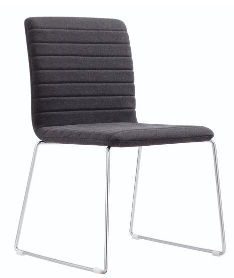 RAVEN BREAKOUT VISITOR CHAIR WITH CHROME SLED BASE FULLY UPHOLSTERED IN ...